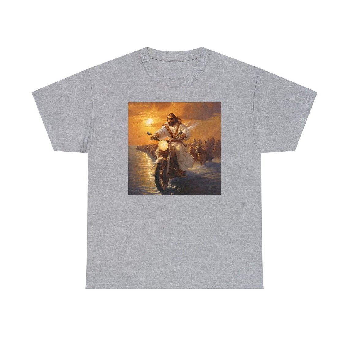 Jesus Christ Ridding A Motorcycle on Water Shirt, Christian Shirt ...