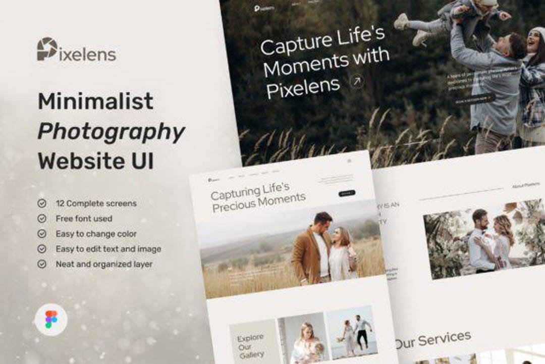 Editable Photgraphy Website Template Figma No Canva Web Design UX UI ...