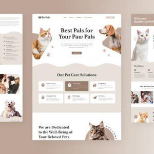 Editable Pet Care or Vet Shop Website Template Figma No Canva Web ...