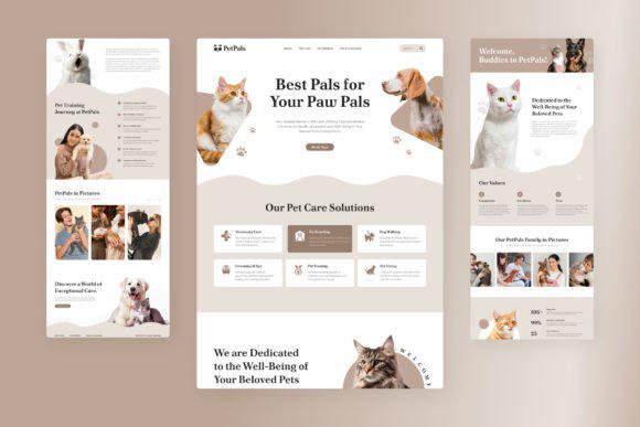 Editable Pet Care or Vet Shop Website Template Figma No Canva Web ...