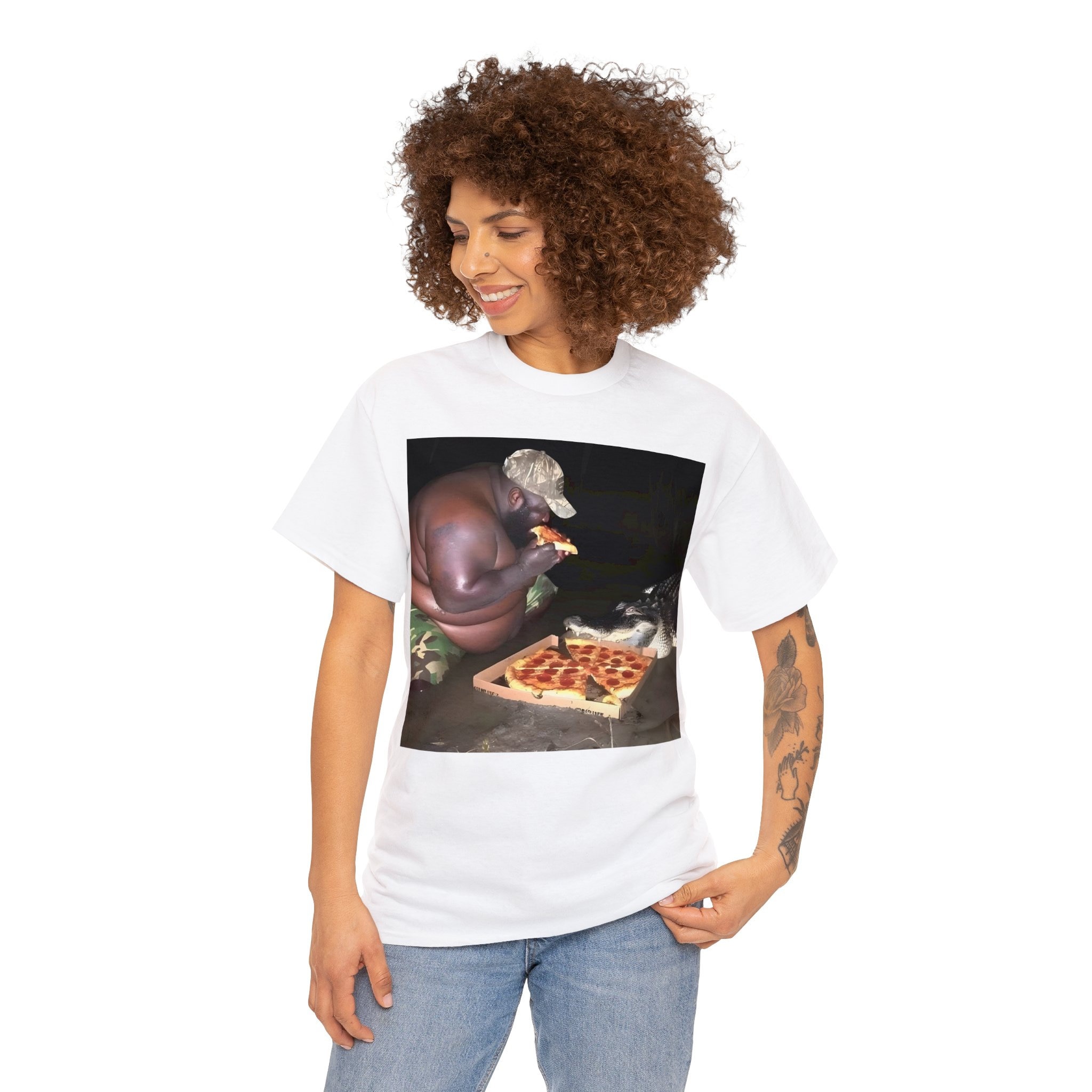 Gumbo Slice Eating A Slice of Pizza an Alligator at Swamp Shirt, Meme ...
