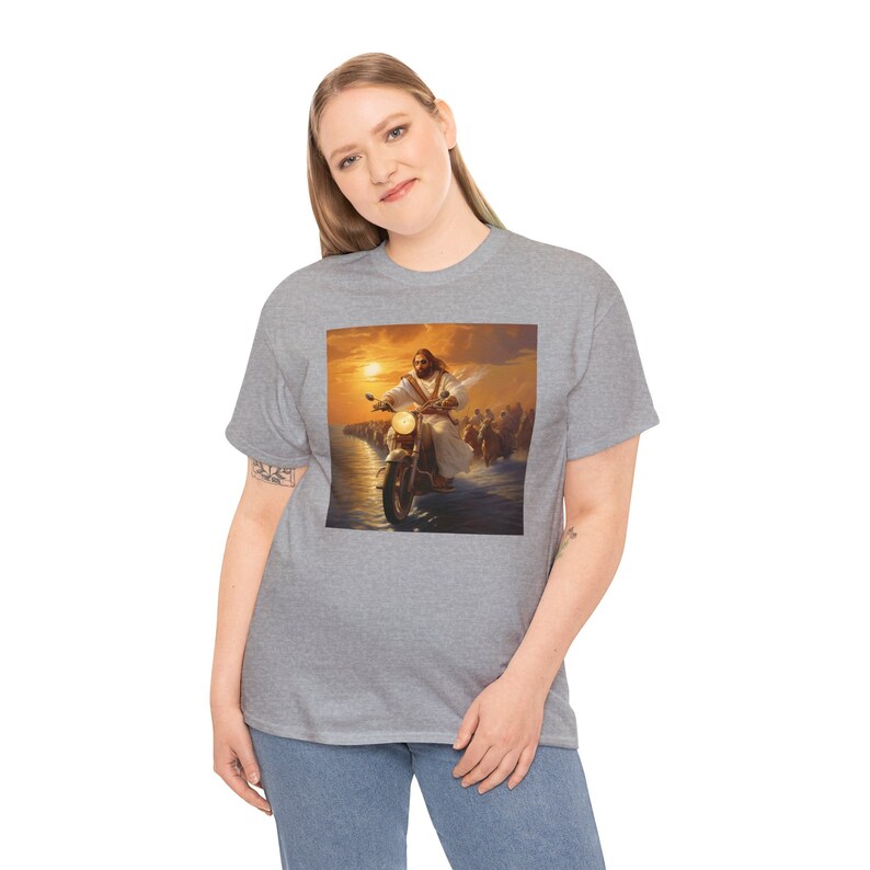 Jesus Christ Ridding A Motorcycle on Water Shirt, Christian Shirt ...