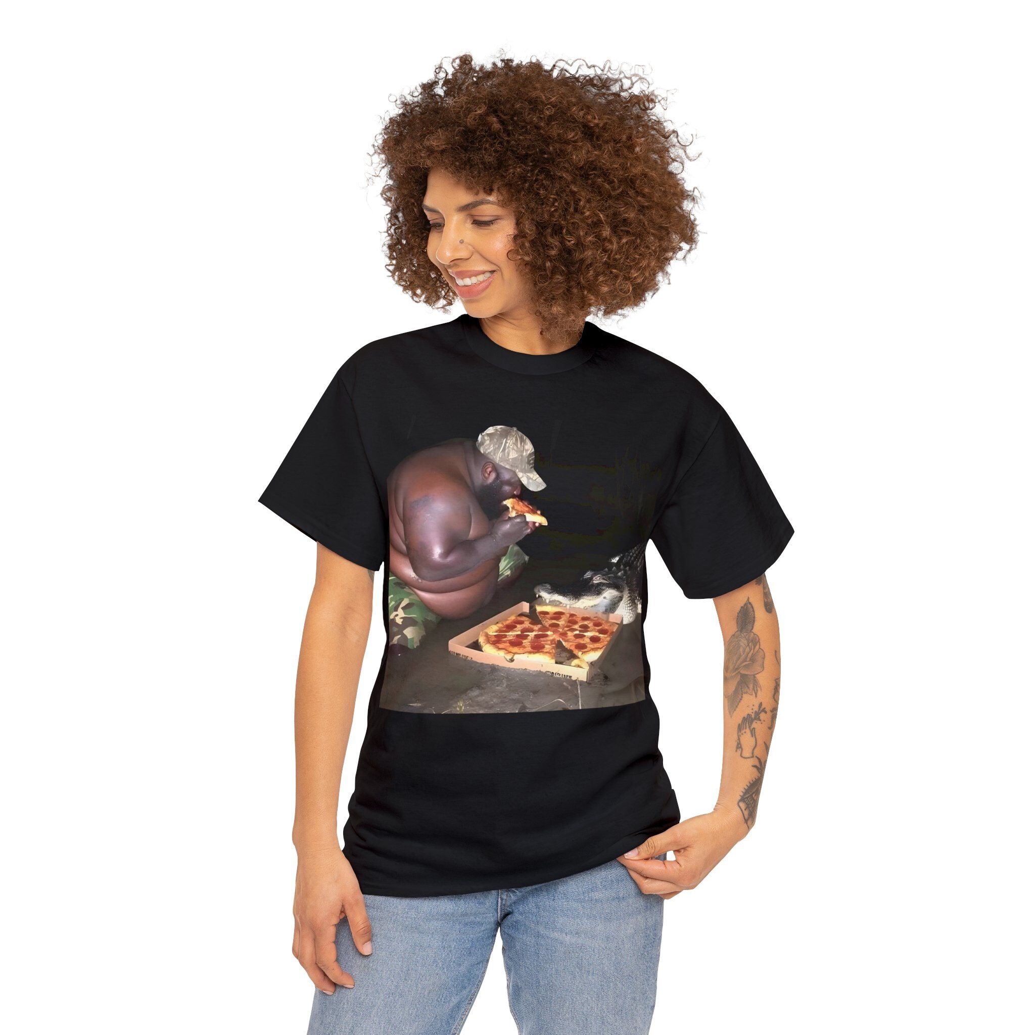 Gumbo Slice Eating A Slice of Pizza an Alligator at Swamp Shirt, Meme ...