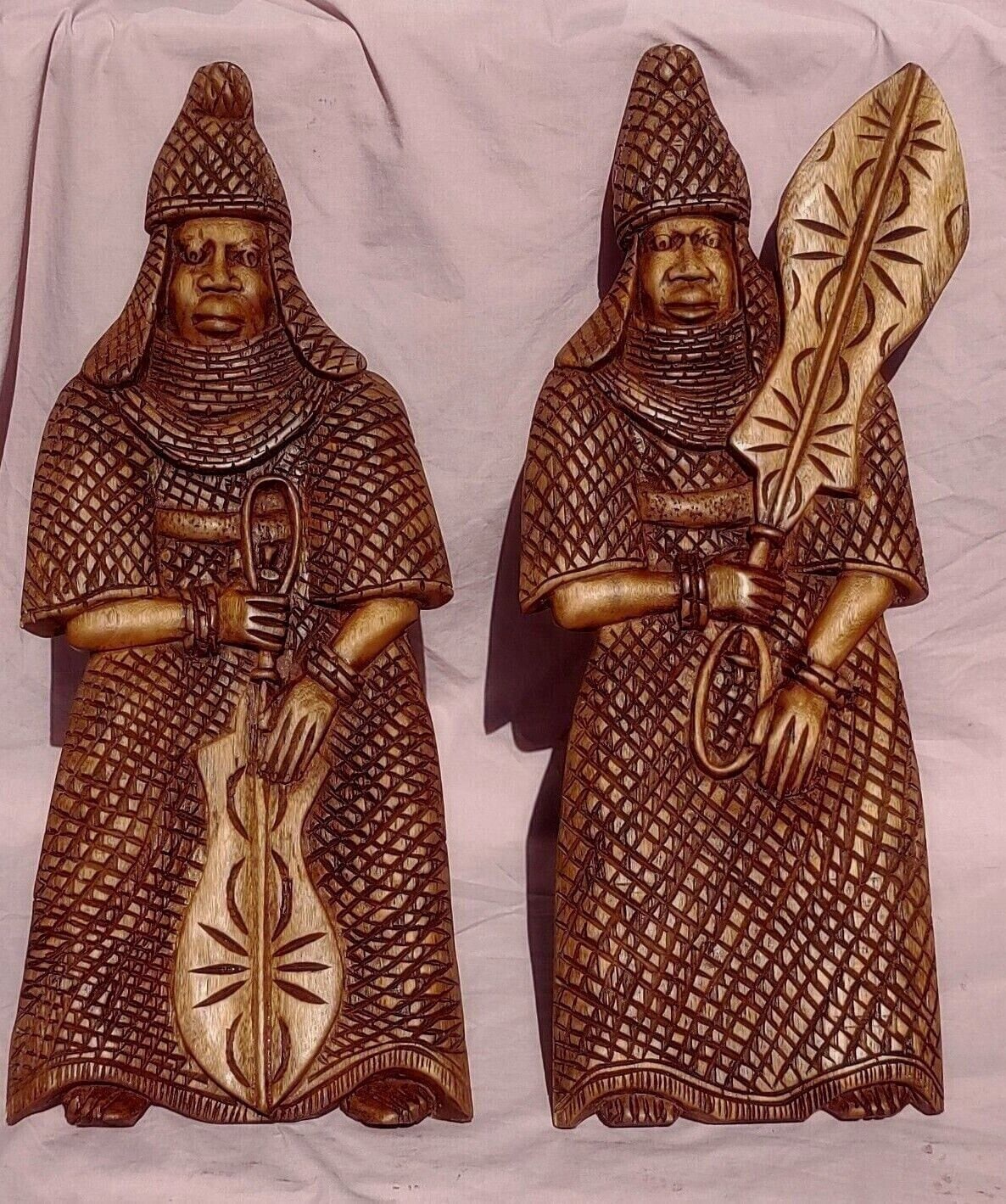 Benin Edo Warrior Figures Wood Carving Sculptures Nigerian - Etsy