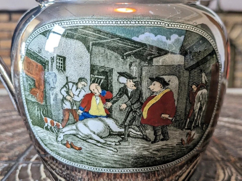 Victorian 19th Century Silver Lustre Antique Pottery Ceramic Jug Adams ...