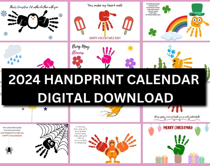 2025 Handprint Calendar | Printable Keepsake Art | Perfect Gift for ...
