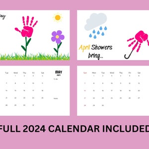 Handprint Calendar 2024, Unique Christmas Gift, Grandparents Gift ...