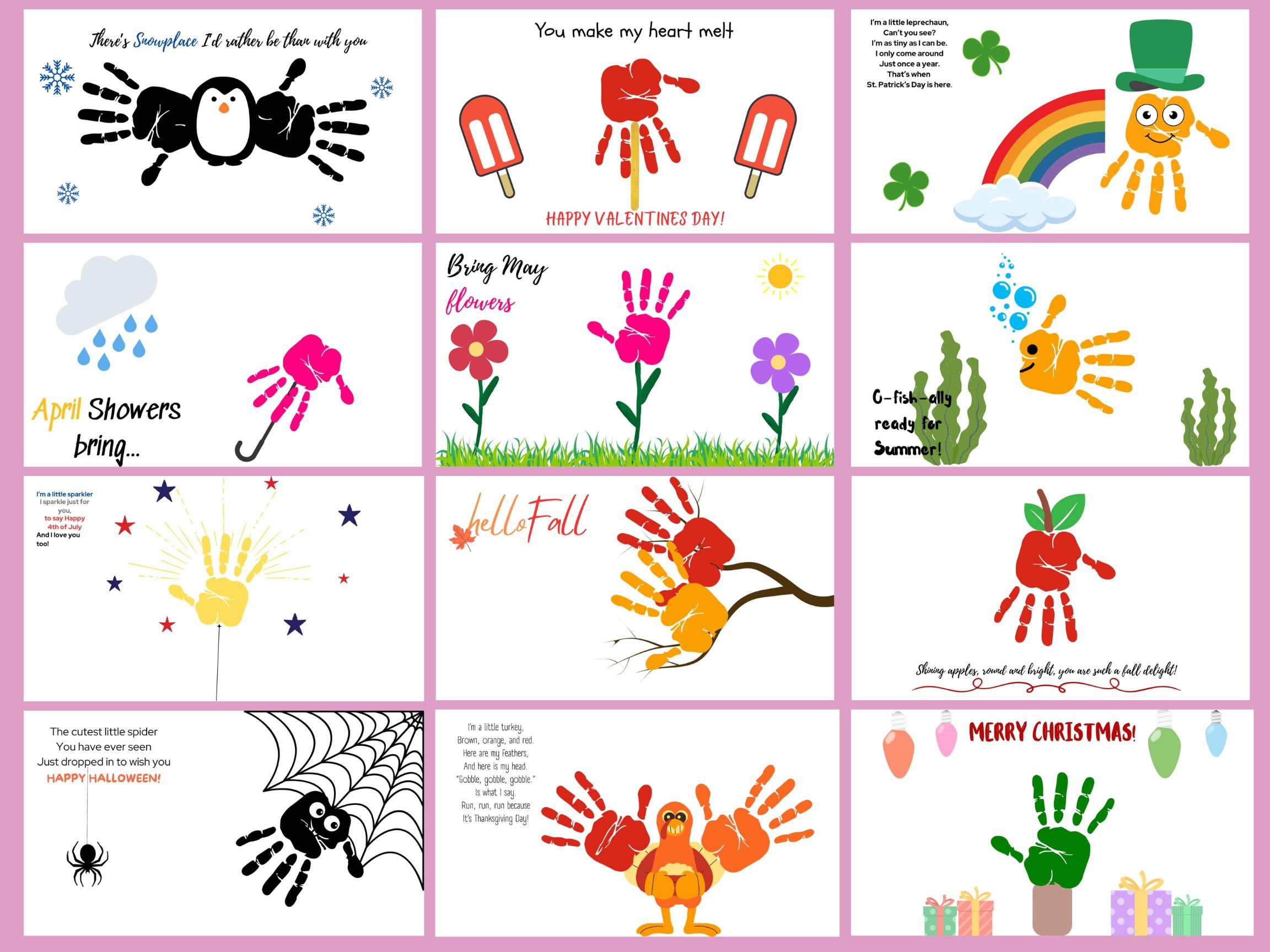 Handprint Calendar 2024, Unique Christmas Gift, Grandparents Gift ...