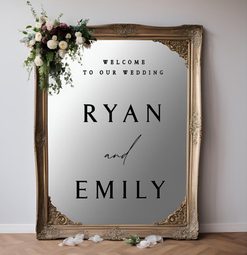 Welcome to Our Wedding, Welcome Wedding Sign Mirror Decals and Stickers ...