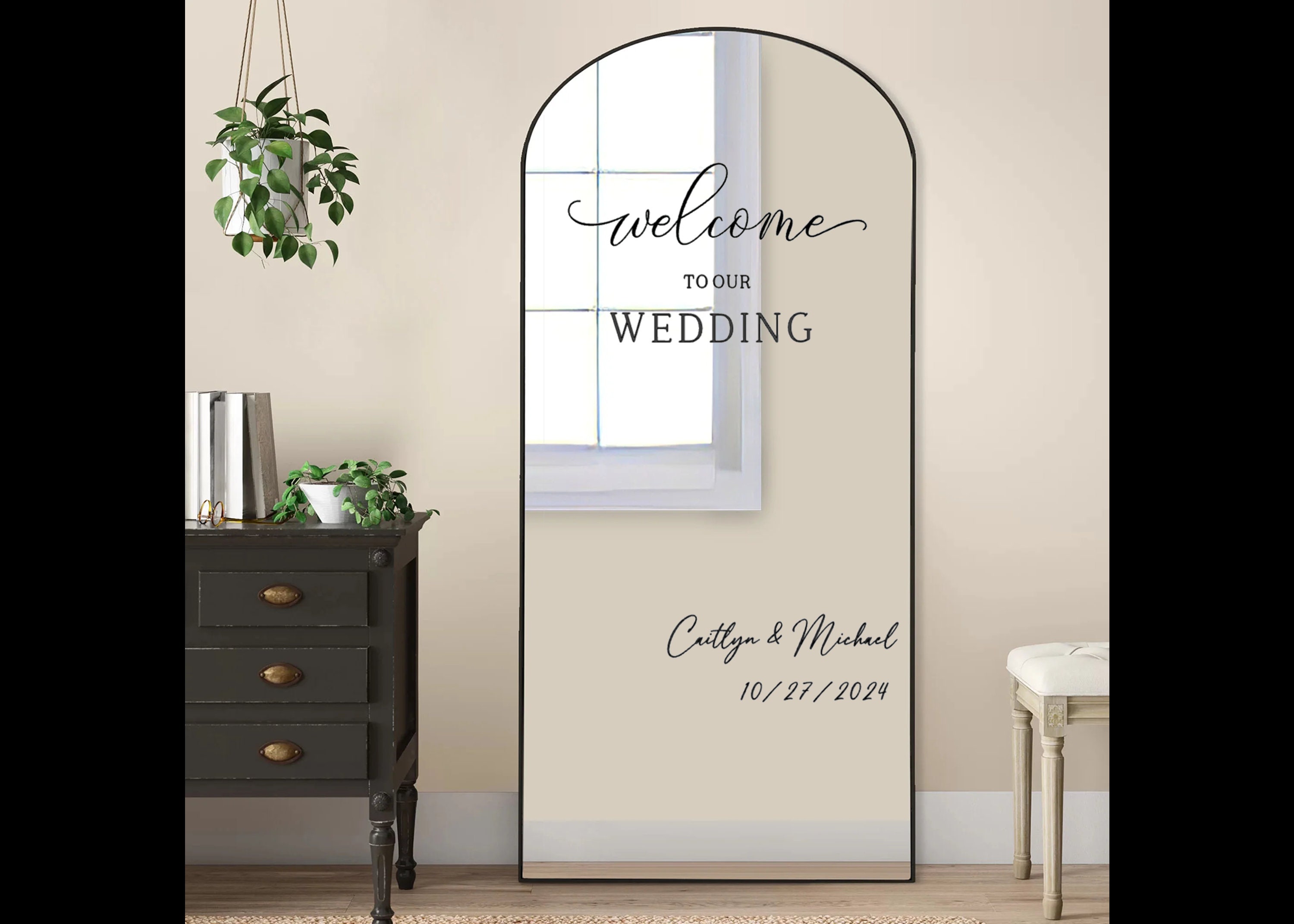 Welcome to Our Wedding, Welcome Wedding Sign Mirror Decals and Stickers ...