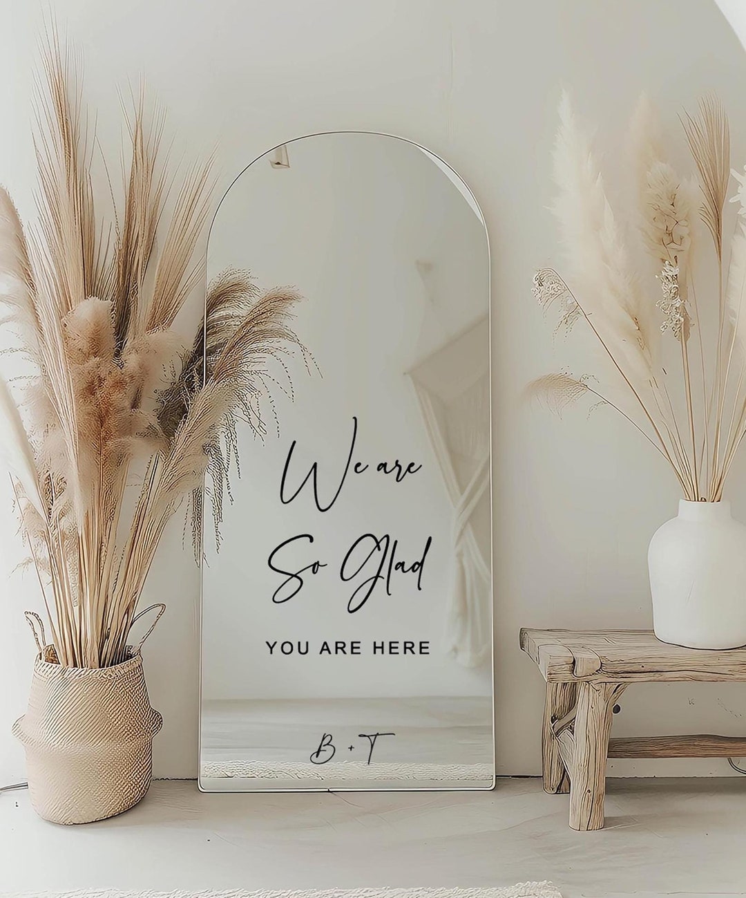 We're so Glad You're Here, Welcome Wedding Sign Mirror Decals and ...