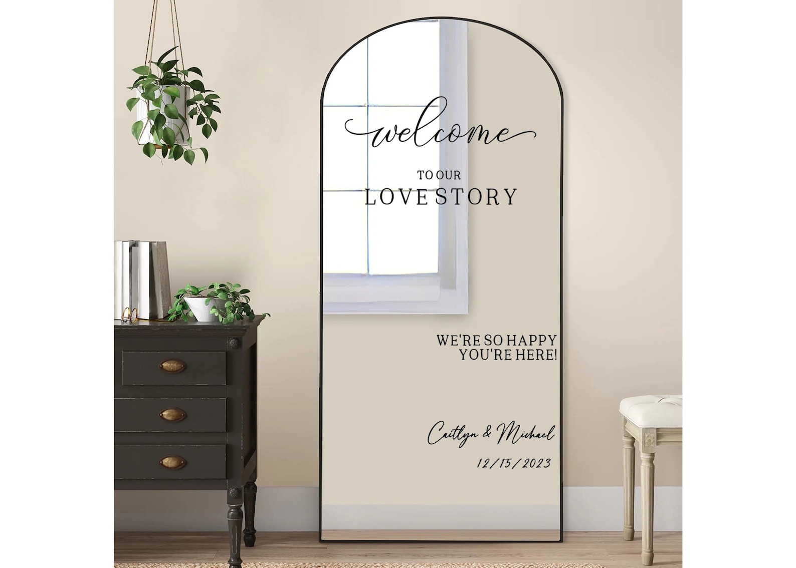 Welcome to Our Love Story Wedding Sign Mirror Decals and Stickers, We ...