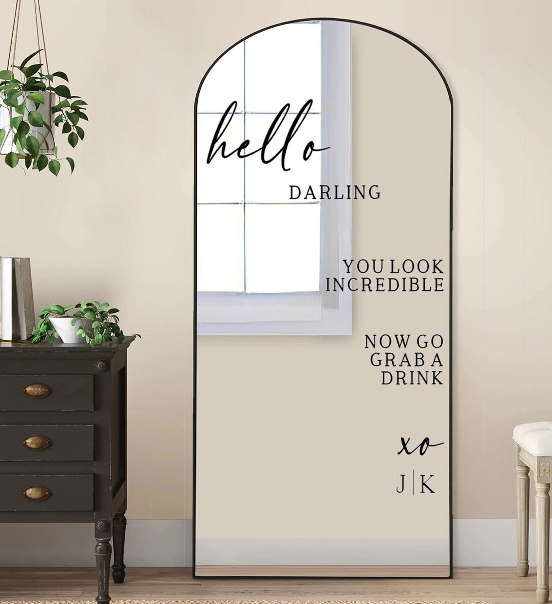 Hello Darling / Friends You Look Incredible Wedding Welcome Mirror ...