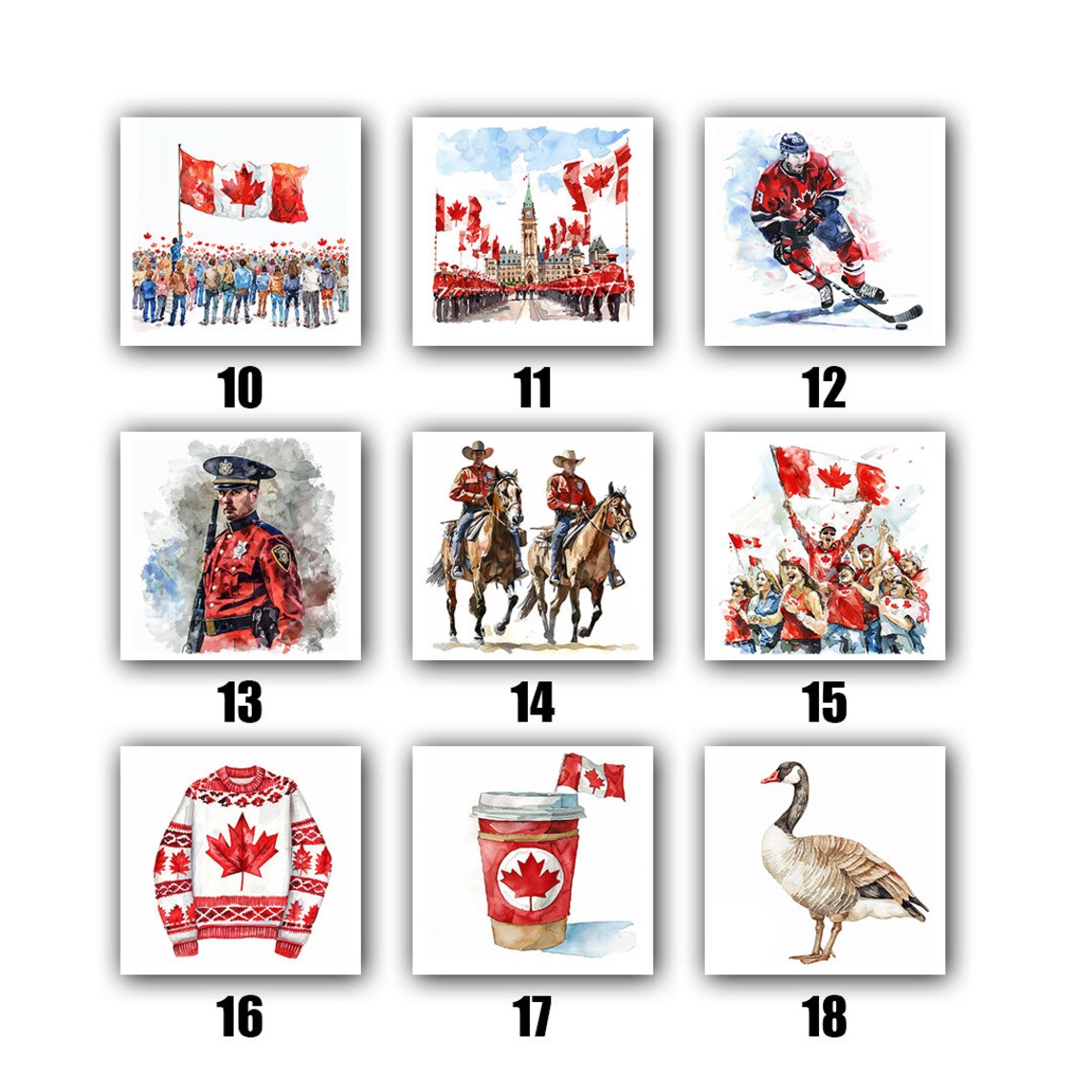 Canada Day Watercolor Clipart, 24 PNG Canada Day Clip Art, Canada ...