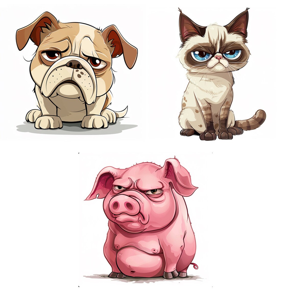Grumpy Funny Animals Clipart, High Quality Transparent Pngs, Instant ...