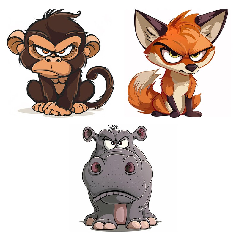 Grumpy Funny Animals Clipart, High Quality Transparent Pngs, Instant ...