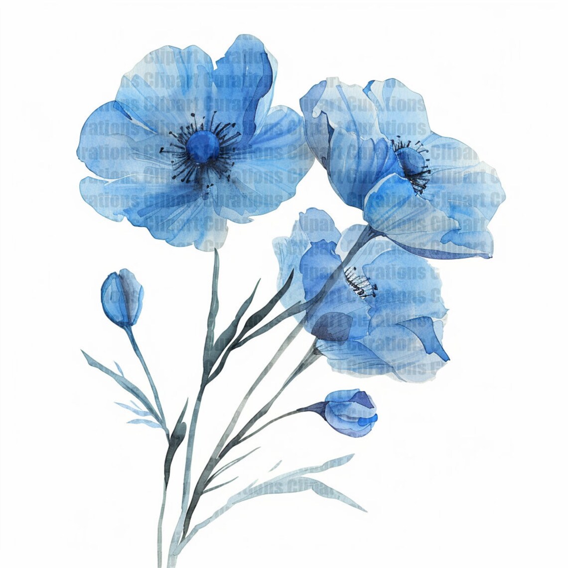 18 Countless Watercolor Flowers Clipart, Flowers Print, Printable ...