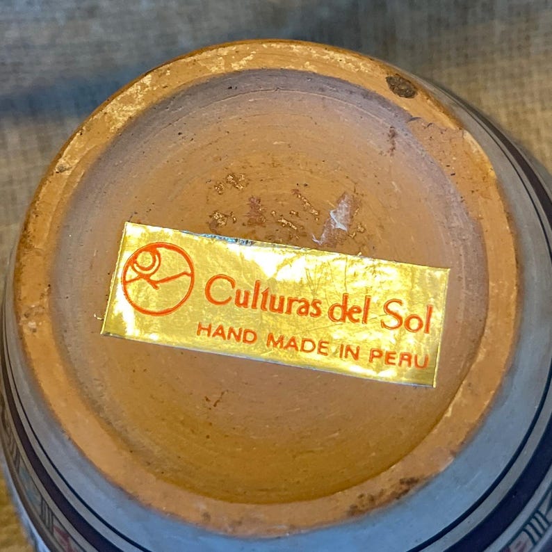 Culturas Del Sol Peru Pottery Ceramic Hand Crafted Hand Painted Vase - Etsy