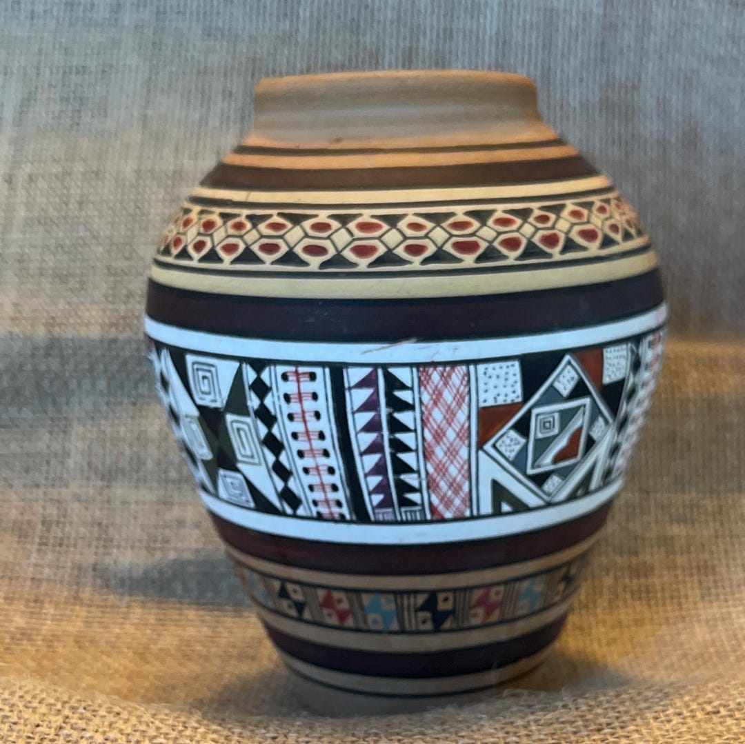 Culturas Del Sol Peru Pottery Ceramic Hand Crafted Hand Painted Vase - Etsy