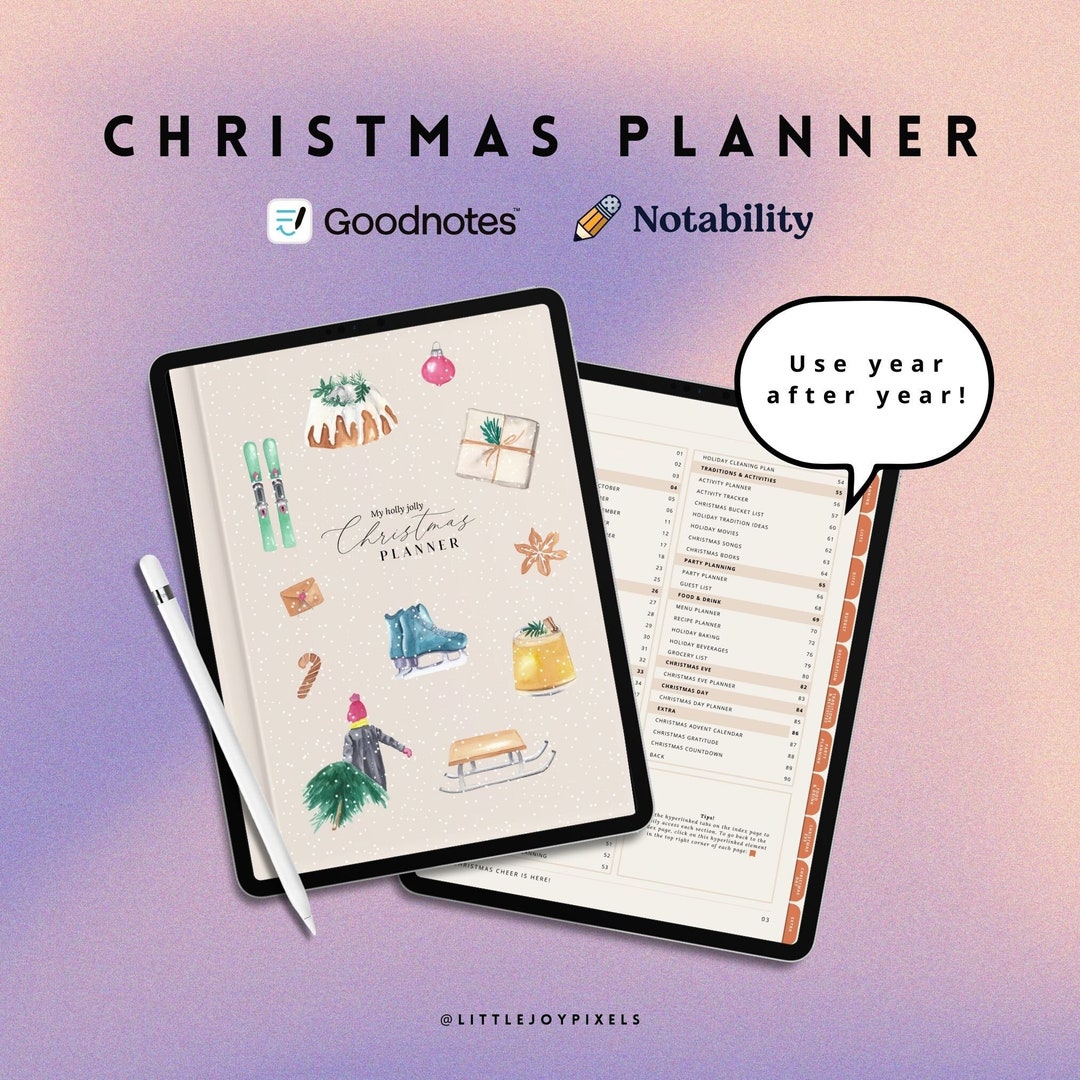 Digital Christmas Planner Goodnotes Notability iPad Xmas to Do List ...