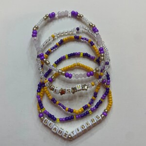 Louisiana State University Beaded Bracelets - Etsy
