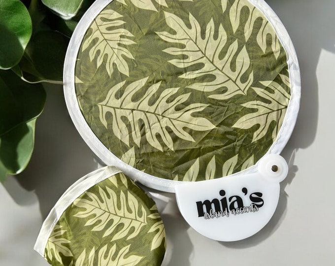 Lau Ulu ʻŌmaʻomaʻo (green) Collapsible Hand Fan - Etsy