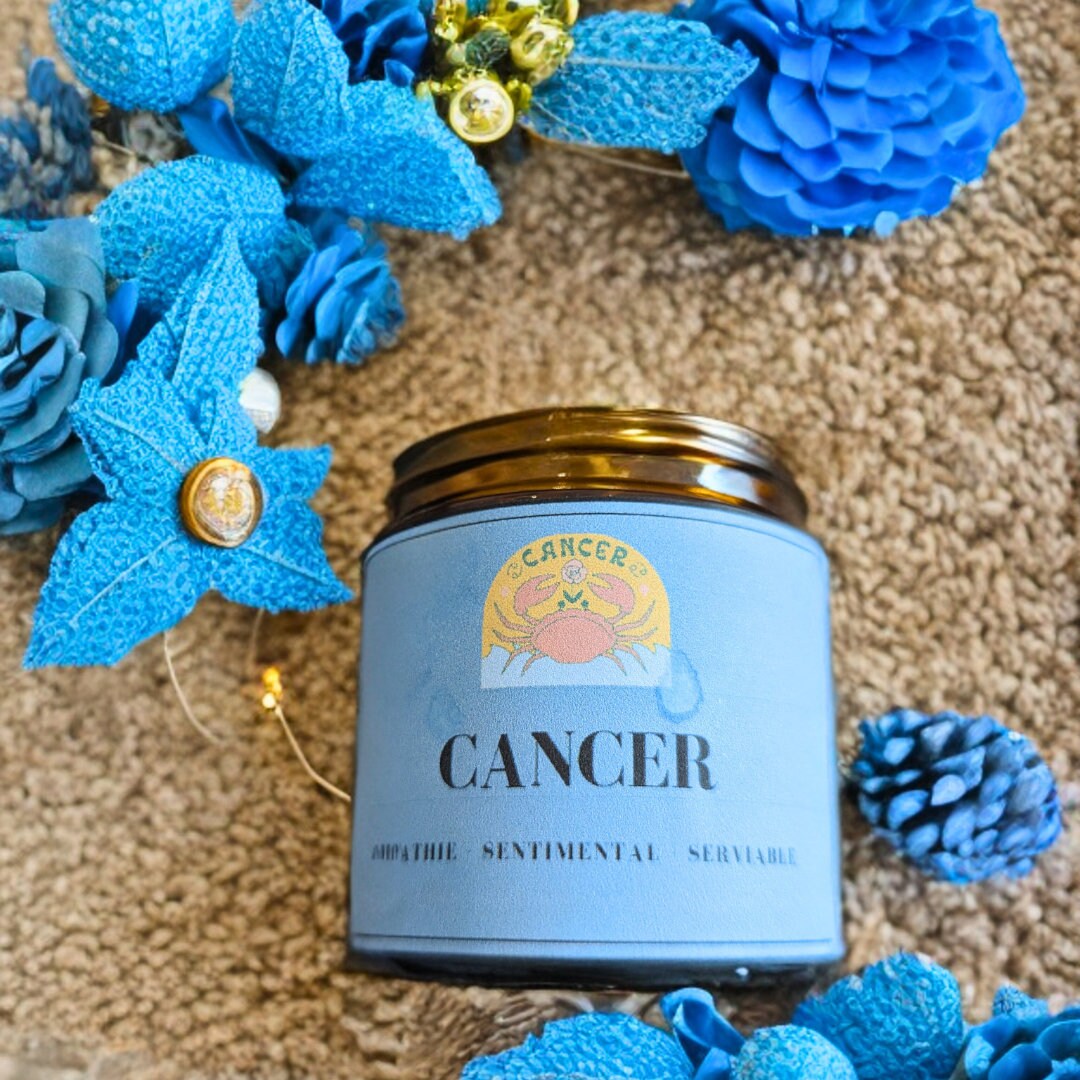 Lithotherapy Candle With Amber Scent for the Cancer Sign - Etsy
