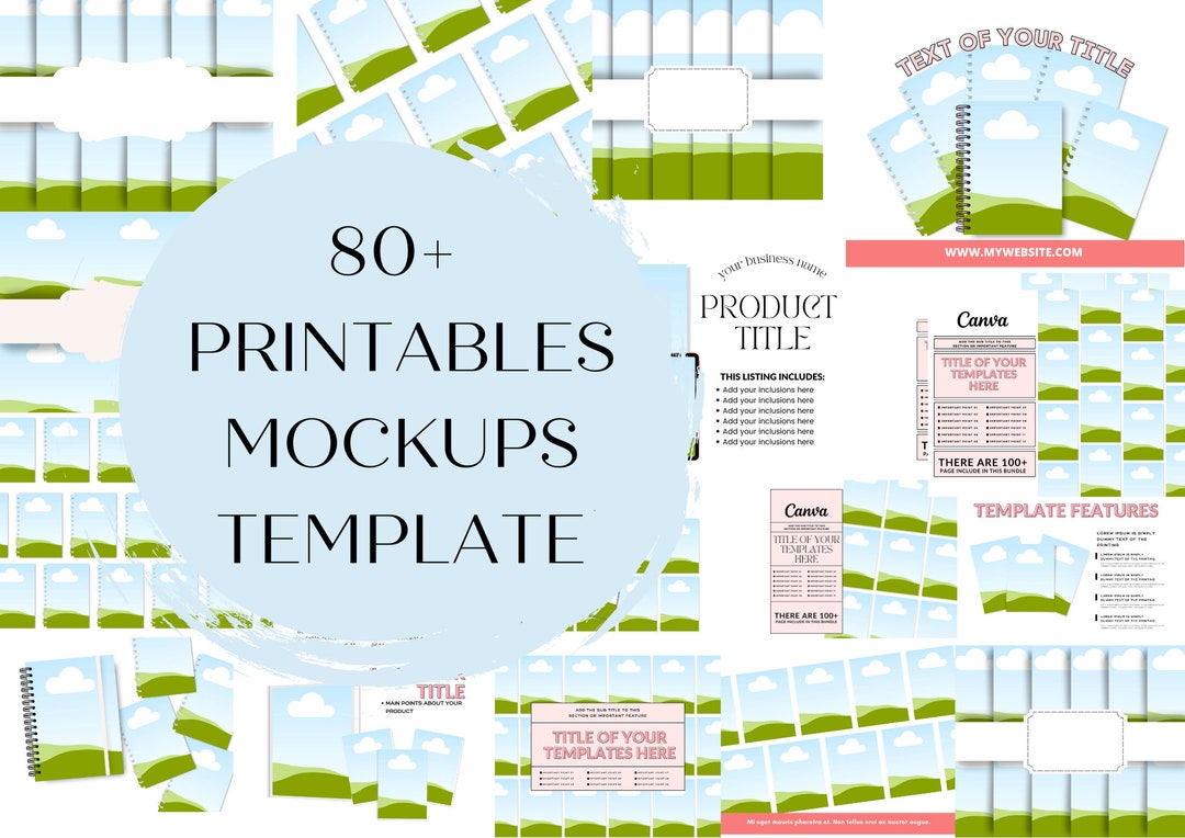 Printable Products Canva Mockup Template Graphic, Social Media Mockup ...