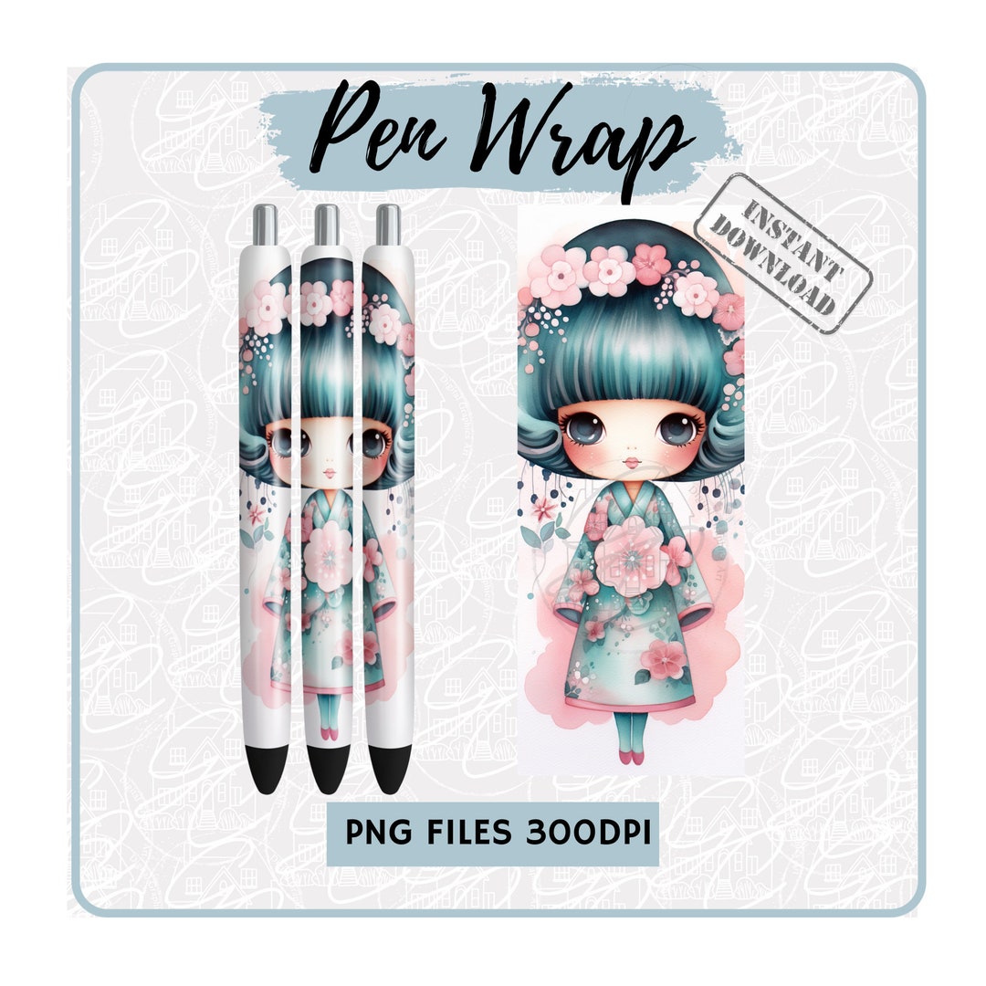 Geisha Pen Wrap Png Japanese Geisha Pen Wrap Sublimation Designs ...