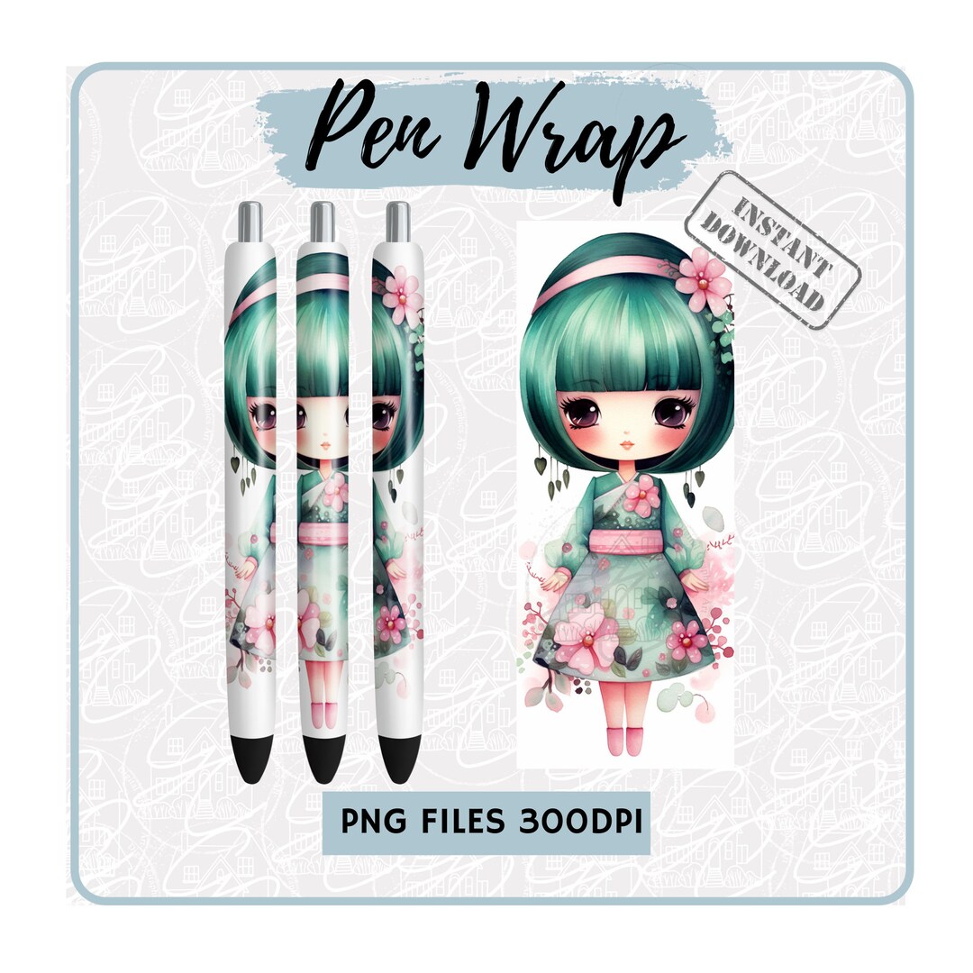 Geisha Pen Wrap Png Japanese Geisha Pen Wrap Sublimation Designs ...