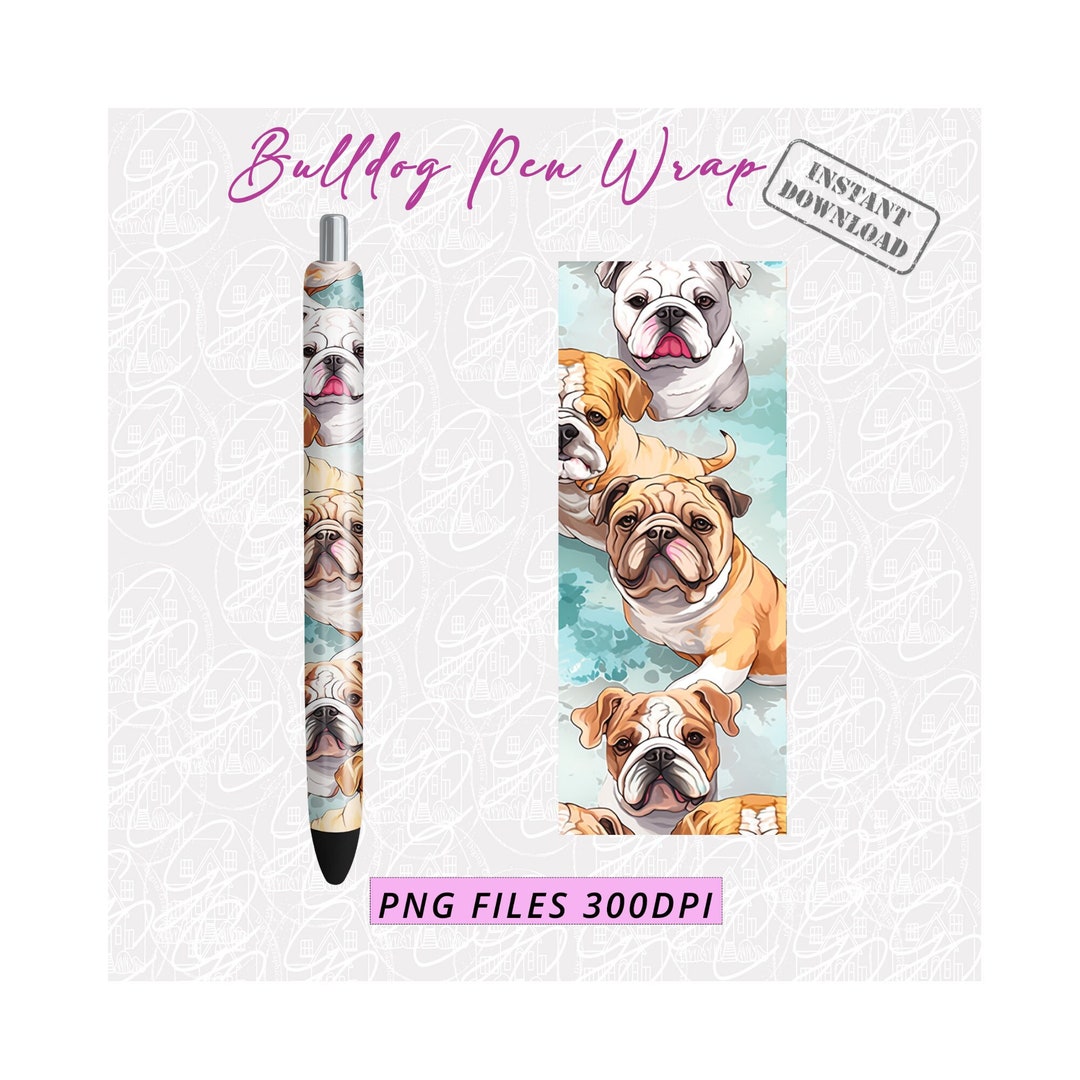 English Bulldog Pen Wrap Png Sublimation Designs Dog Seamless Design ...