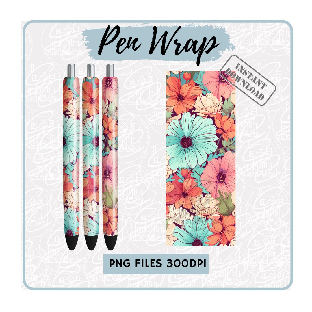 Red Hibiscus Pen Wrap Png Floral Sublimation Designs, Perennial Flower ...