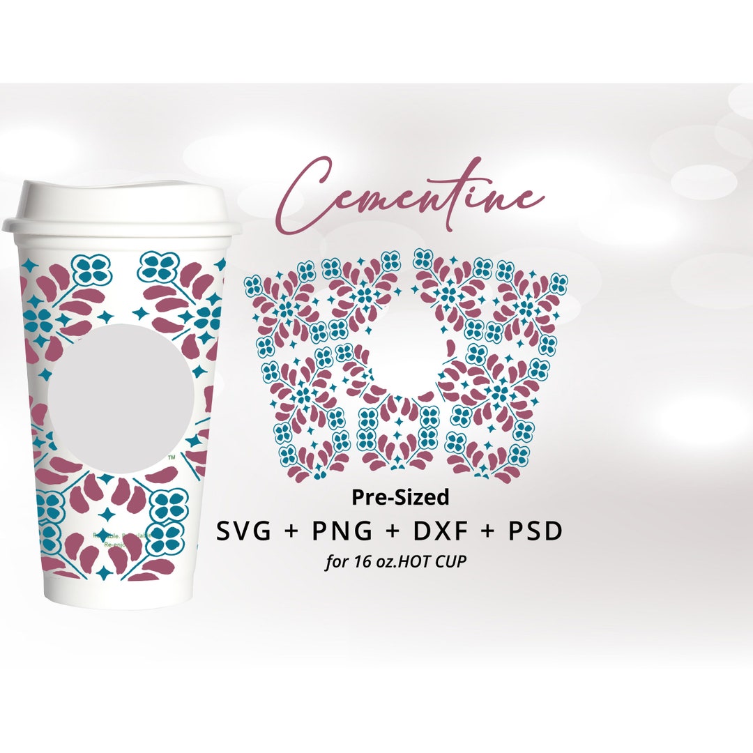 16oz Hot Cup Geometric Cup Svg Png Psd Dxf Fun Stylize - Etsy