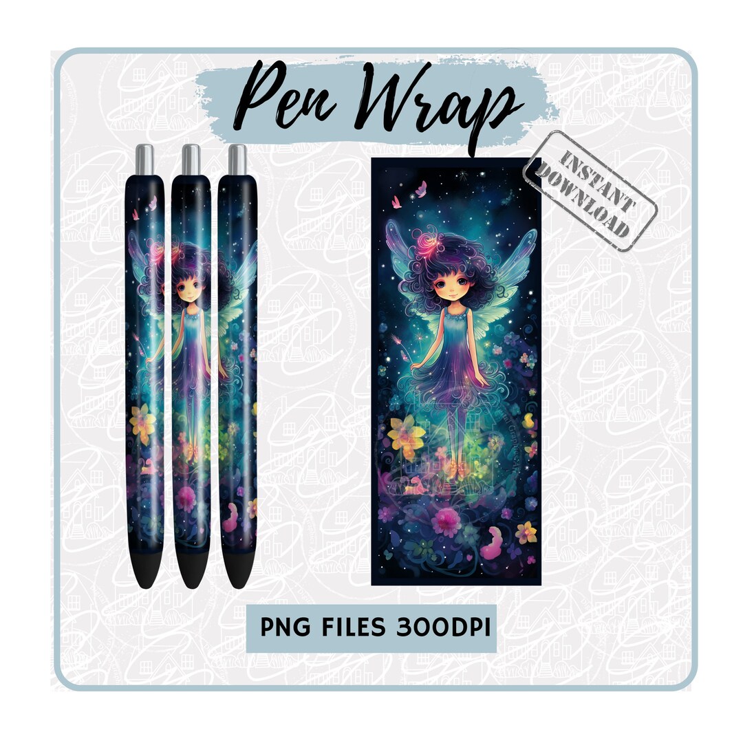 Fairy Pen Wrap PNG Sublimation Designs Fantasy Seamless Design Princess ...