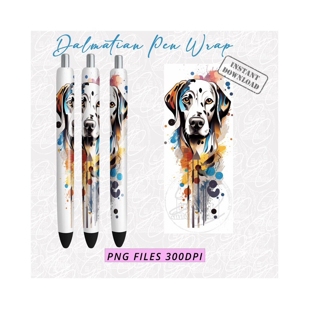 Colorful Dalmatian Pen Wrap Sublimation Designs Spotted Dog Breed ...
