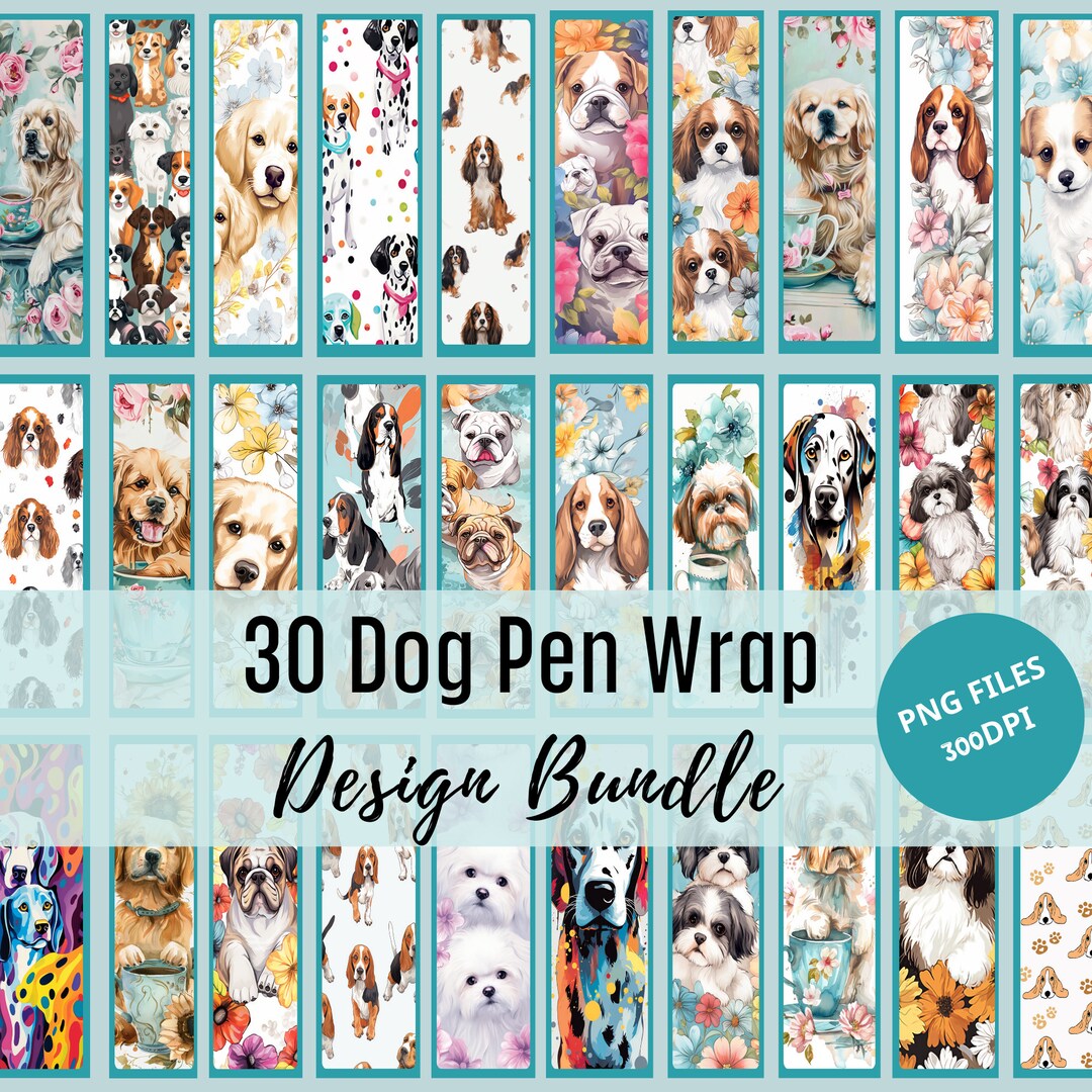 30 PNG Dog Pen Wraps Sublimation Bundle, Dog Pen Wrap Waterslide ...