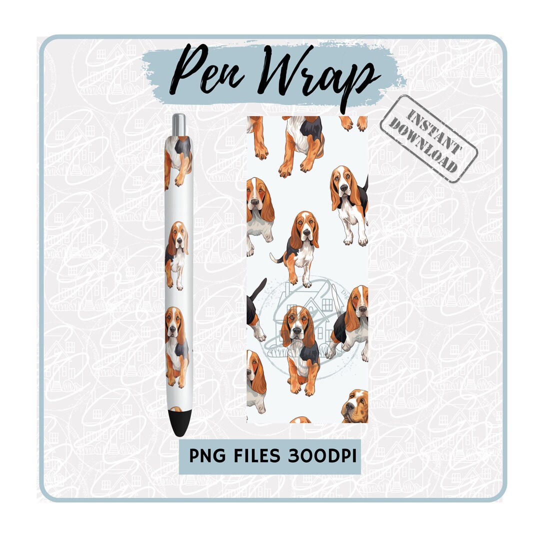 Basset Hound Pen Wrap Png Dog Paw Pen Wrap Sublimation Designs Seamless ...