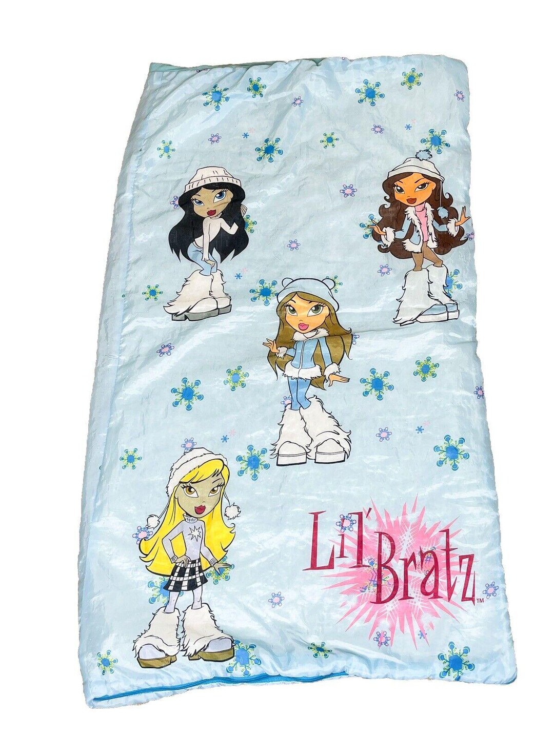 Vtg Lil BRATZ Snow Angels Girls Sleeping Bag Comforter Y2K 2000s Fleece ...