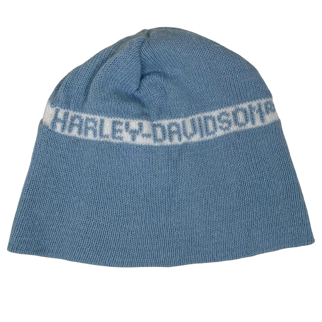 Vintage Harley Davidson Baby Boys Infant Light Blue Knit Beanie ...