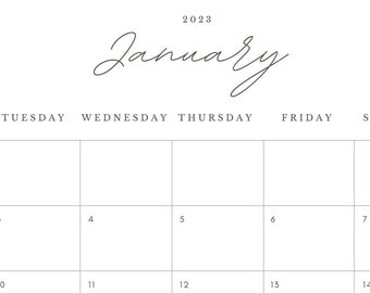 Black and White Printable Calendar 2024 - Etsy