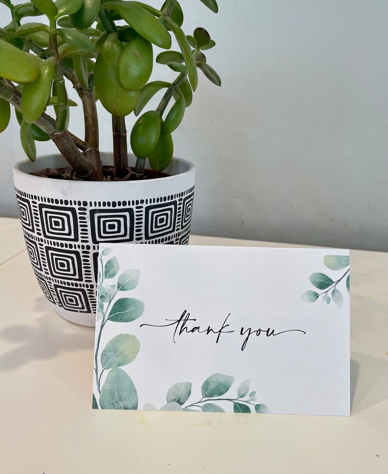 Digital Printable Eucalyptus Thank You Card 4x6, 4x6 Thank You ...