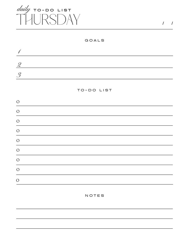 Digital Printable Daily Planner - Etsy