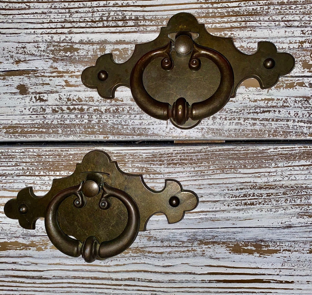 Extra Super Large Vintage Original Brass Pull Drop Handles or Can Be ...