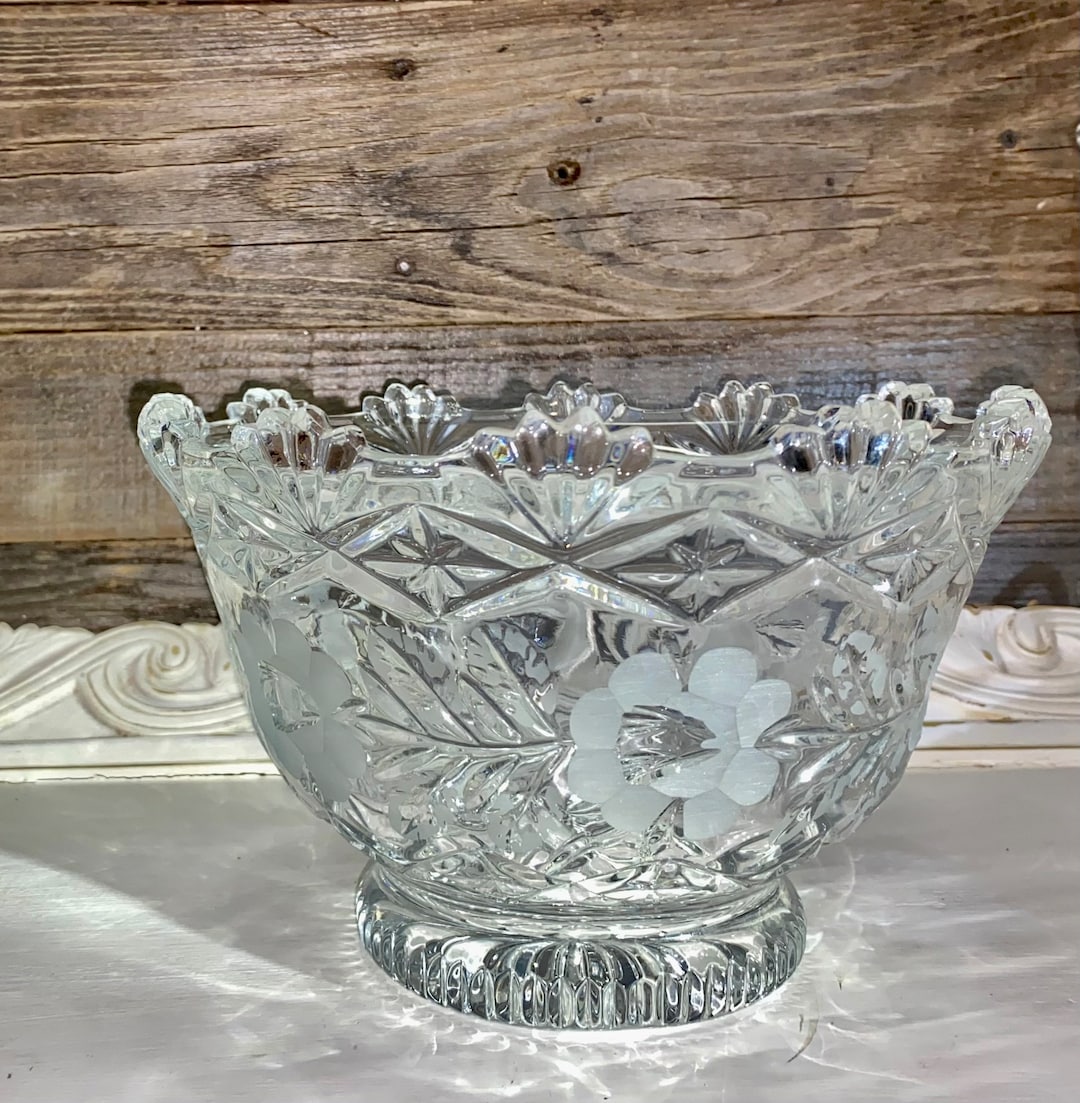 Vintage Original CRYSTAL Extra Large Candy Dish - Etsy
