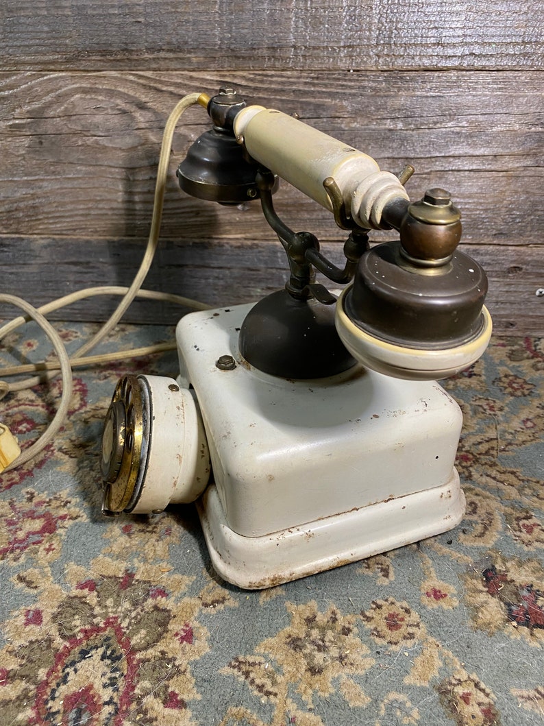 Extremely RARE Old Japanese Telephone Vintage Brass Japan Rotary Desk ...