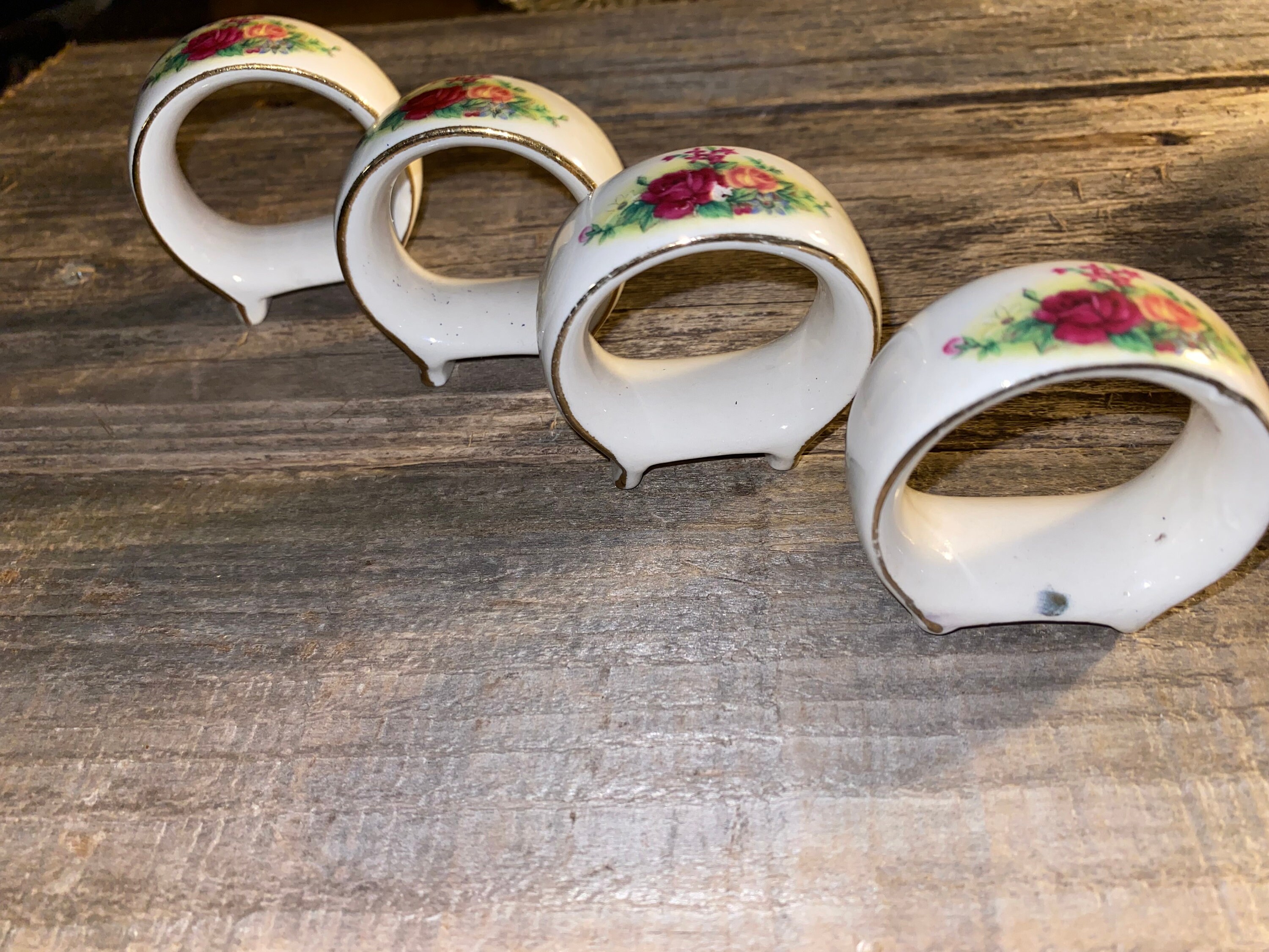 Vintage Royal Albert Fine Bone China 1962. Set of 4 Napkin Holders. Old ...