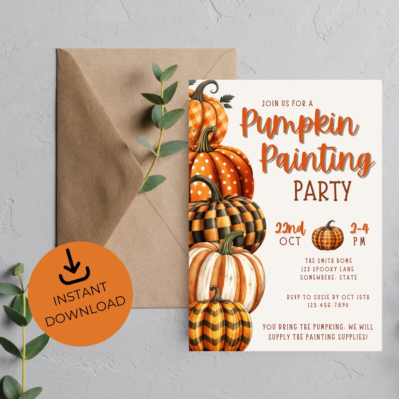Pumpkin Painting Flyer - Etsy