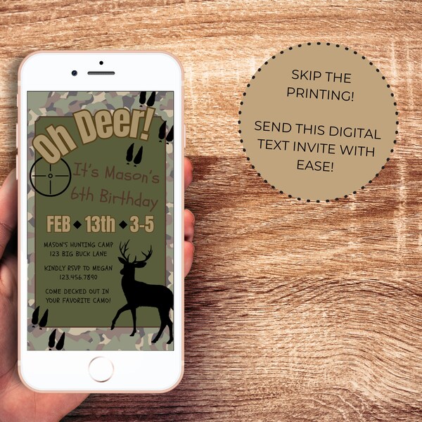 Hunting Text Invitation - Etsy