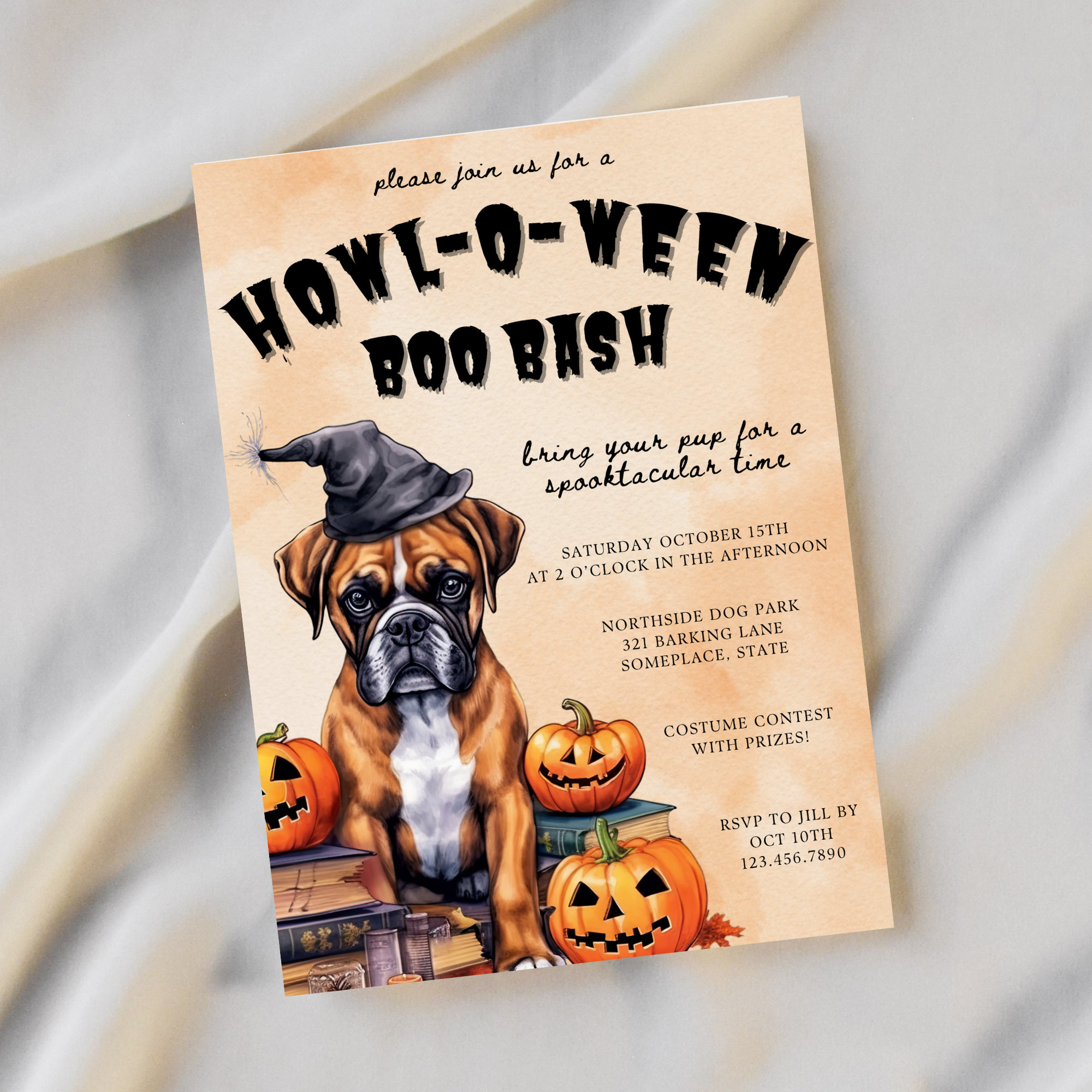 Howloween Dog Party Invite Dog Costume Contest Invite Editable ...