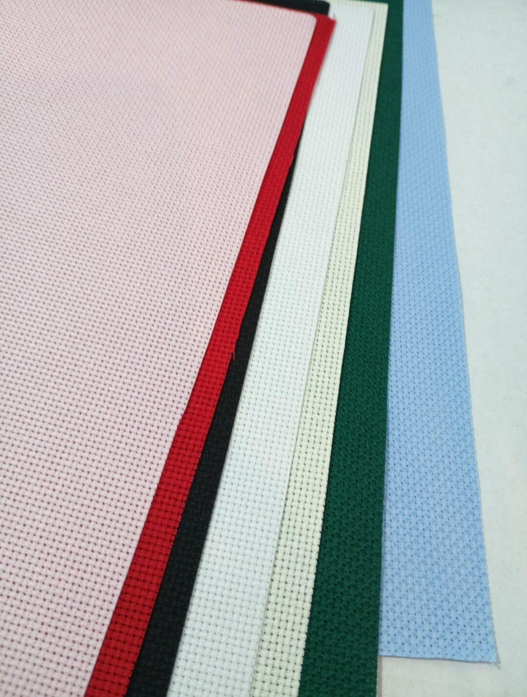 14-count Aida Cloth Cross Stitch 7 Colors 12" X 18" Multi Colored Lot ...